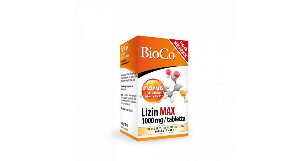 Bioco lizin max 1000mg megapack tabletta 100 db | Pepita.hu