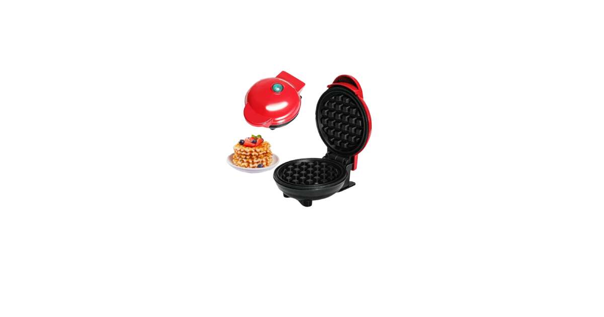 Waffle Mini gofrisütő jelzőfénnyel, tapadásmentes bevonattal, 350 W ...