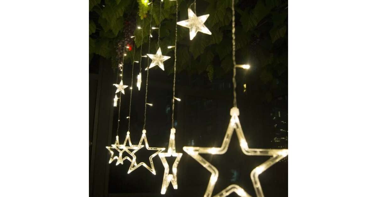 Top Marriage karácsonyi fényfüggöny installáció, 12 csillag, nagy és ...