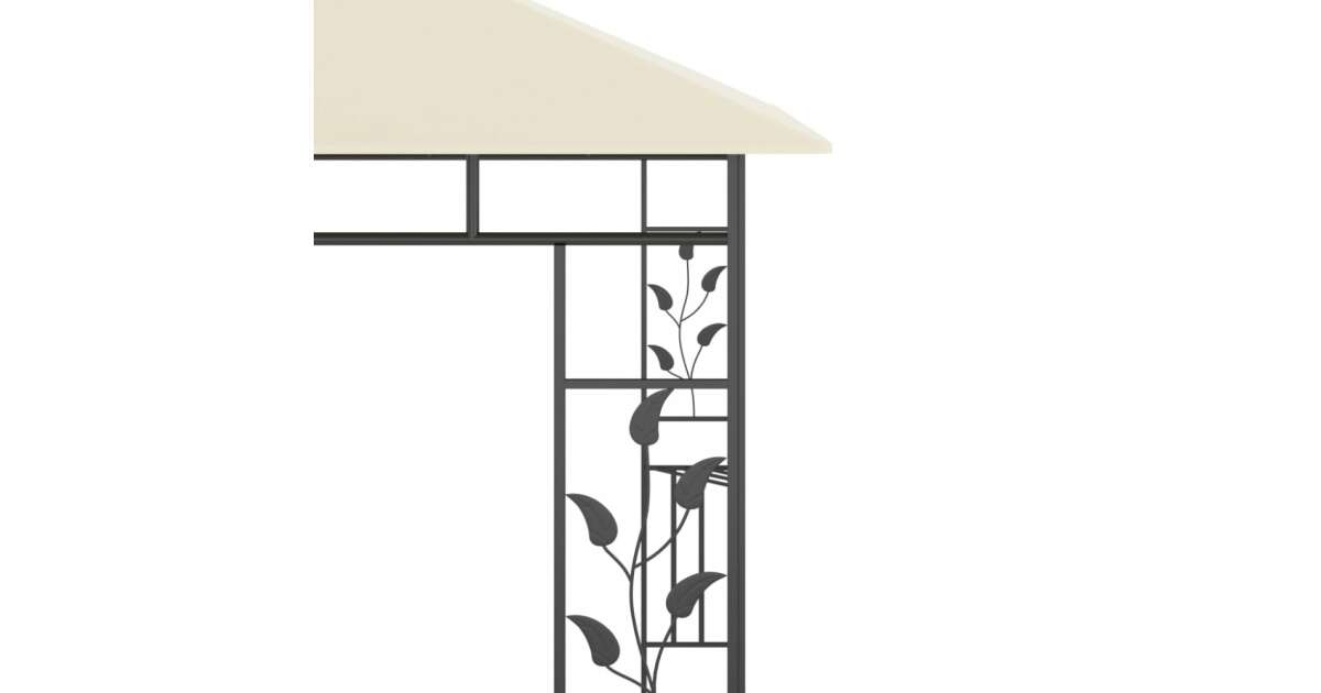 Krémszínű pavilon szúnyoghálóval 3 x 3 x 2,73 m 180 g/m² (47969 ...