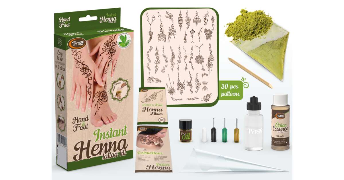 TyToo Instant Henna Set with Hand and Foot Patterns | Pepita.com