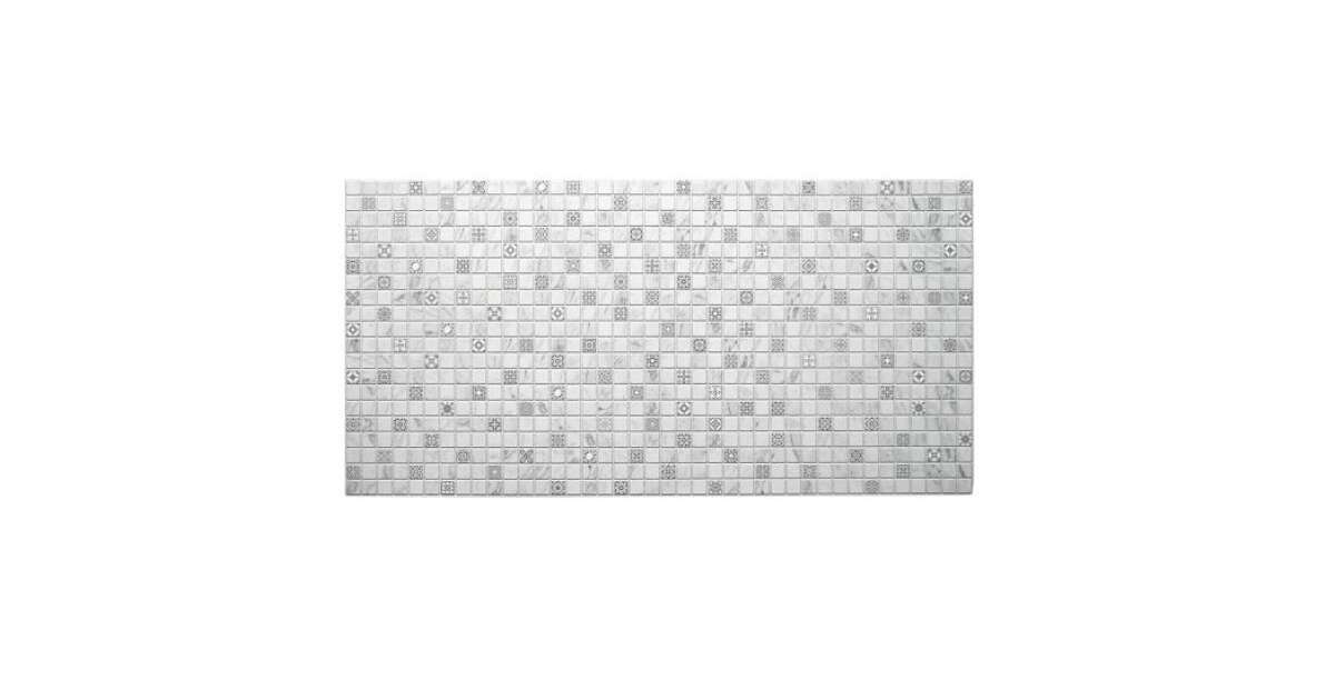Panou decorativ, PVC, model mozaic, nuante gri si alb, 96x48.5cm ...