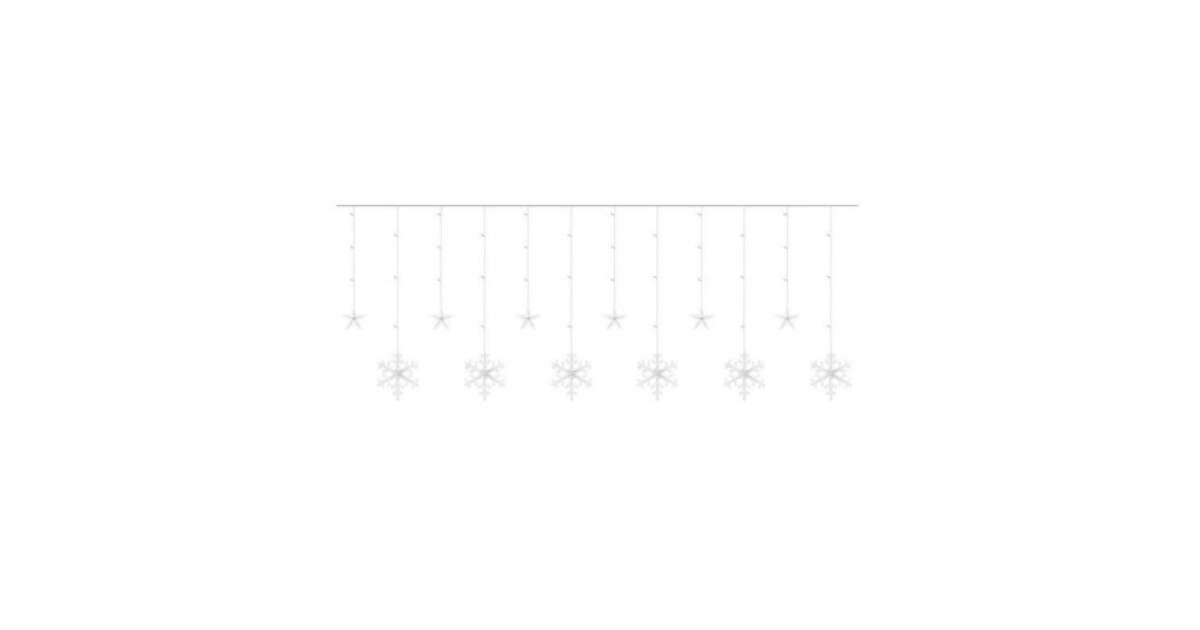 IsoTrade Karácsonyi fény függöny, csillag modell, meleg fehér fény, 8 ...