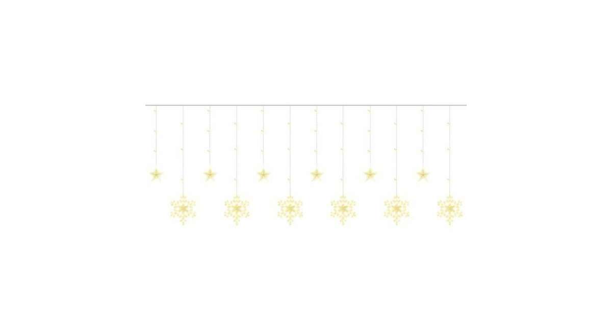 IsoTrade Karácsonyi fény függöny, csillag modell, meleg fehér fény, 8 ...