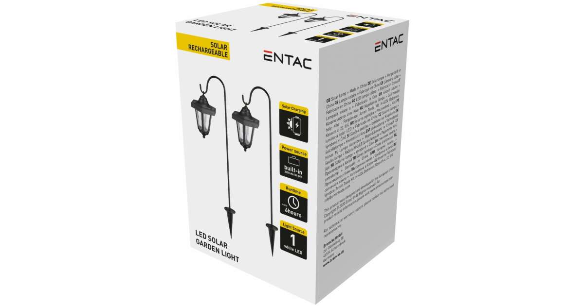 Entac - Napelemes Kerti Lámpa - 2 db - 75cm | Pepita.hu