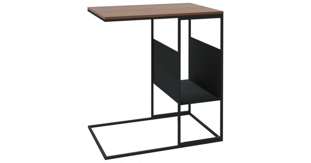 Fekete szerelt fa kisasztal 55 x 36 x 59,5 cm (343104) | Pepita.hu