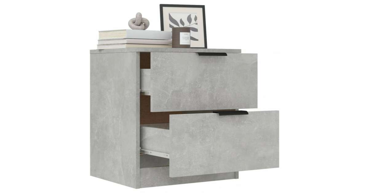 Betonszürke szerelt fa éjjeliszekrény (811222) | Pepita.hu