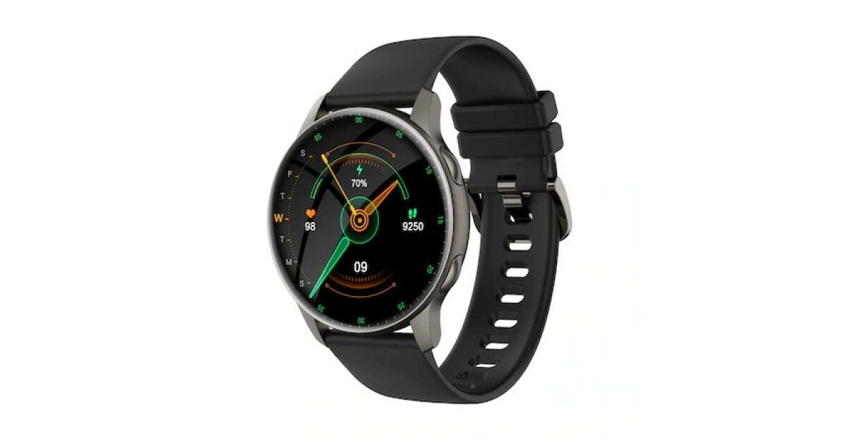 FitSync LA17 AMOLED Smartwatch, Always ON Display, 2.5D Ásványi íves ...