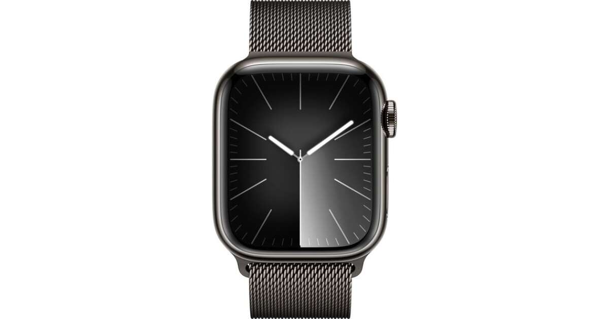 Apple Watch Series 9 grafit/grafit okosóra Edelstahl 41 mm Milanaise ...
