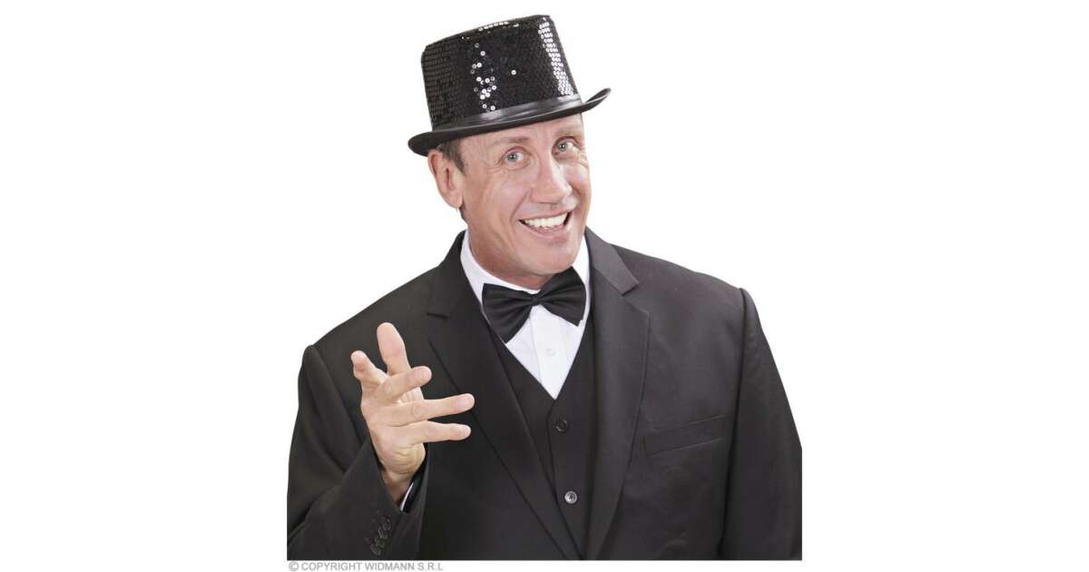 Cilinder kalap fekete csillogó színben 1 db | Pepita.hu