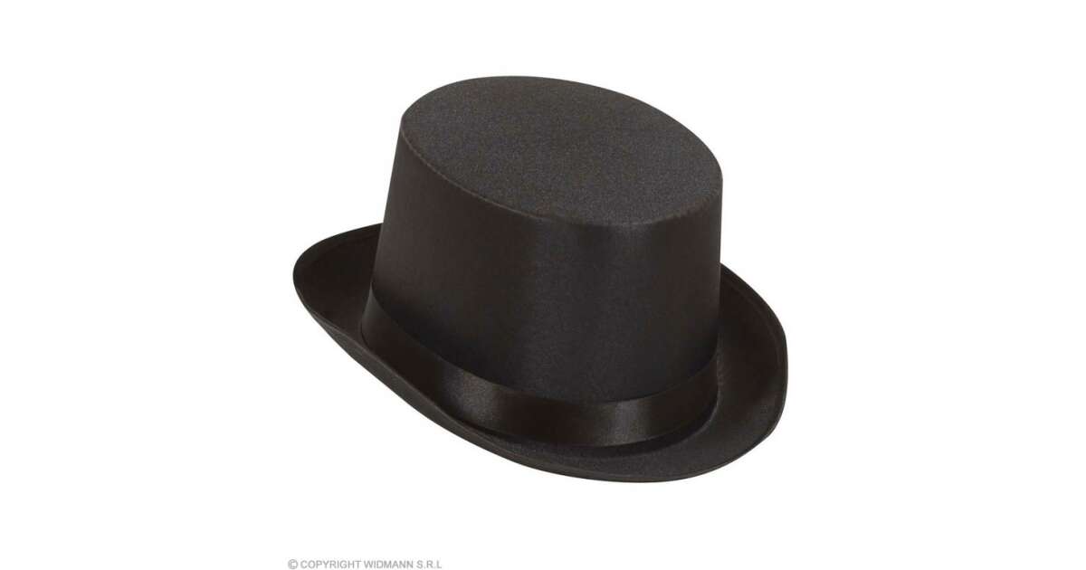 Fekete színű szatén cilinder kalap | Pepita.hu