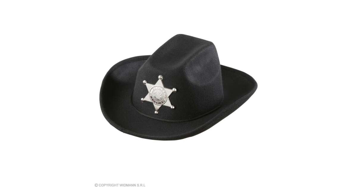 Cowboy kalap fekete sheriff csillaggal 1 db | Pepita.hu