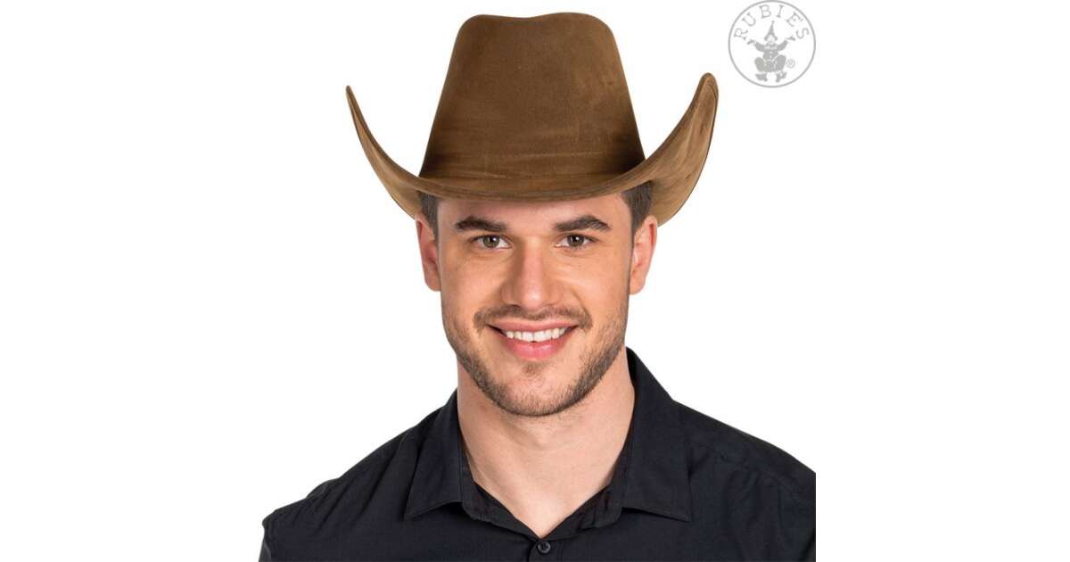 Velúr hatású barna cowboy kalap 57-es méretben barna színben | Pepita.hu