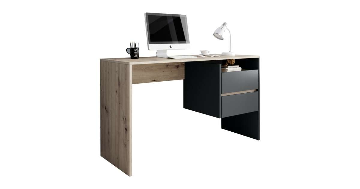 PC asztal, artisan tölgy/grafit-antracit, TULIO | Pepita.hu