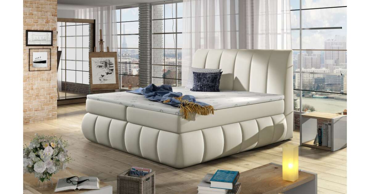 Vincenzo 180x200 boxspring ágy matraccal bézs | Pepita.hu