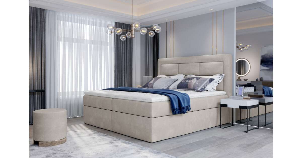 Vivre 180x200 boxspring ágy matraccal krém | Pepita.hu