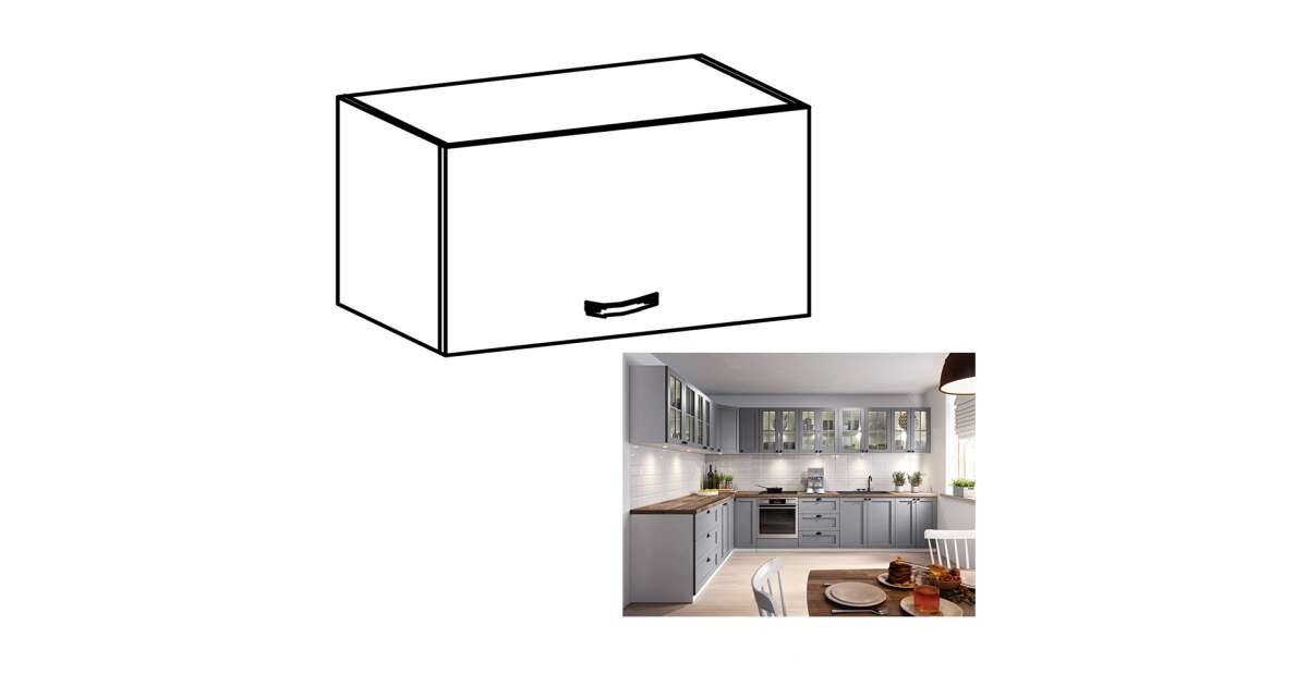 Felső szekrény LT1720 fehér-matt szürke | Pepita.hu