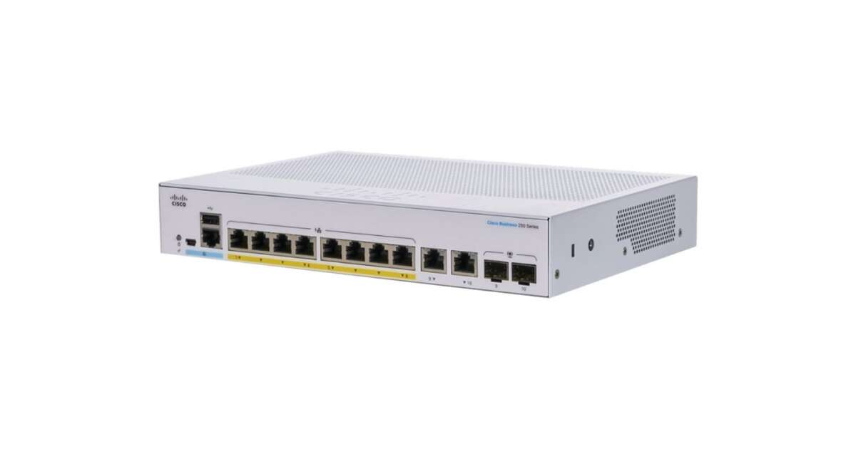Cisco CBS250-8P-E-2G 8-port Üzleti 250 Series Smart Switch CBS250-8P-E ...
