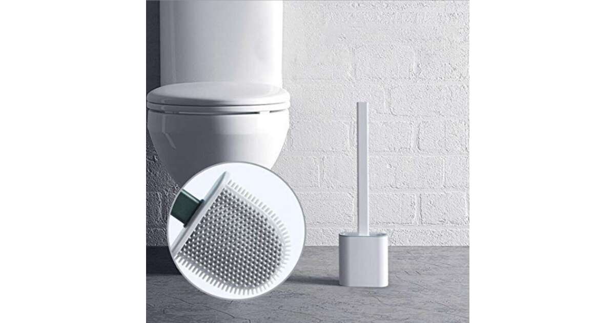 Perie WC din Silcon pentru Vasul de Toaleta, cu Suport Autoadeziv pe ...