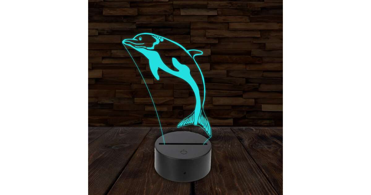 3D LED Delfin Lámpa - 15cm | Pepita.hu
