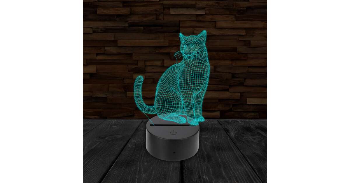 3D LED lámpa - Cica | Pepita.hu