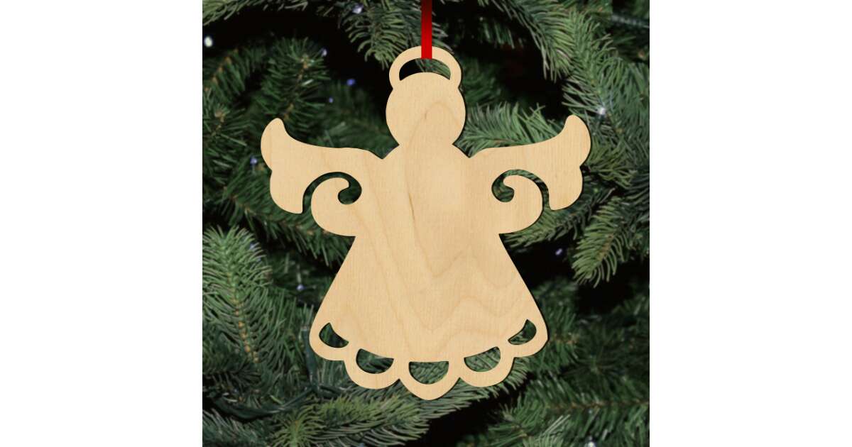 Fa karácsonyfadísz - angyal | Pepita.hu