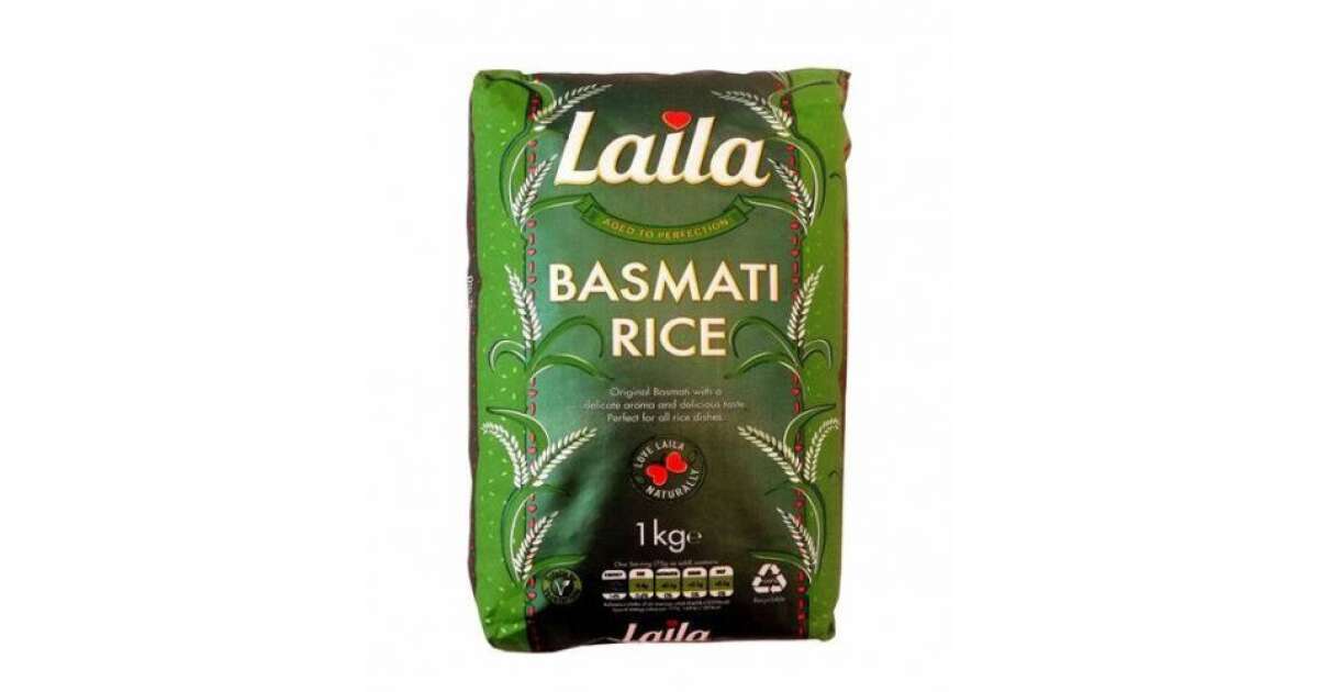 Orez basmati Laila 1 kg, 100% orez basmati cu boabe selecționate, aromă ...