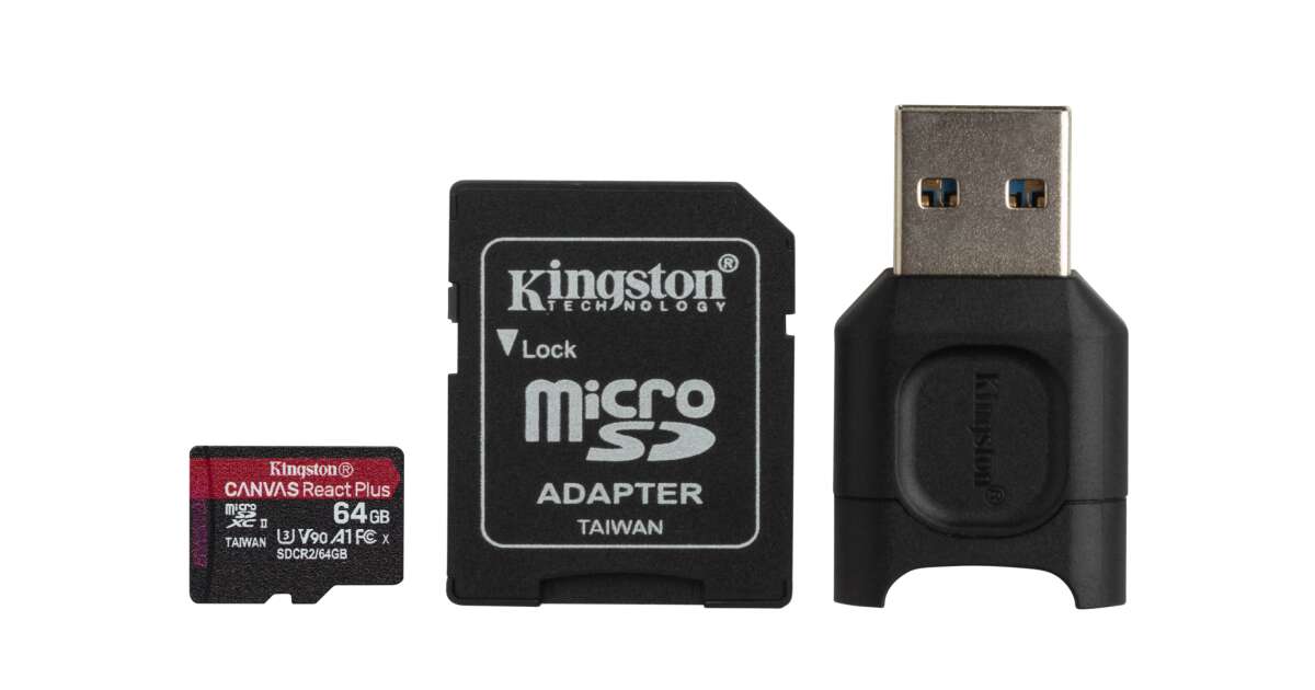 Kingston Technology Canvas React Plus 64 GB MicroSD UHS-II Class 10 ...