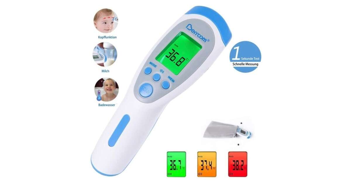 Berrcom teplomer infračervený teplomer, LCD displej, 1s meranie ...