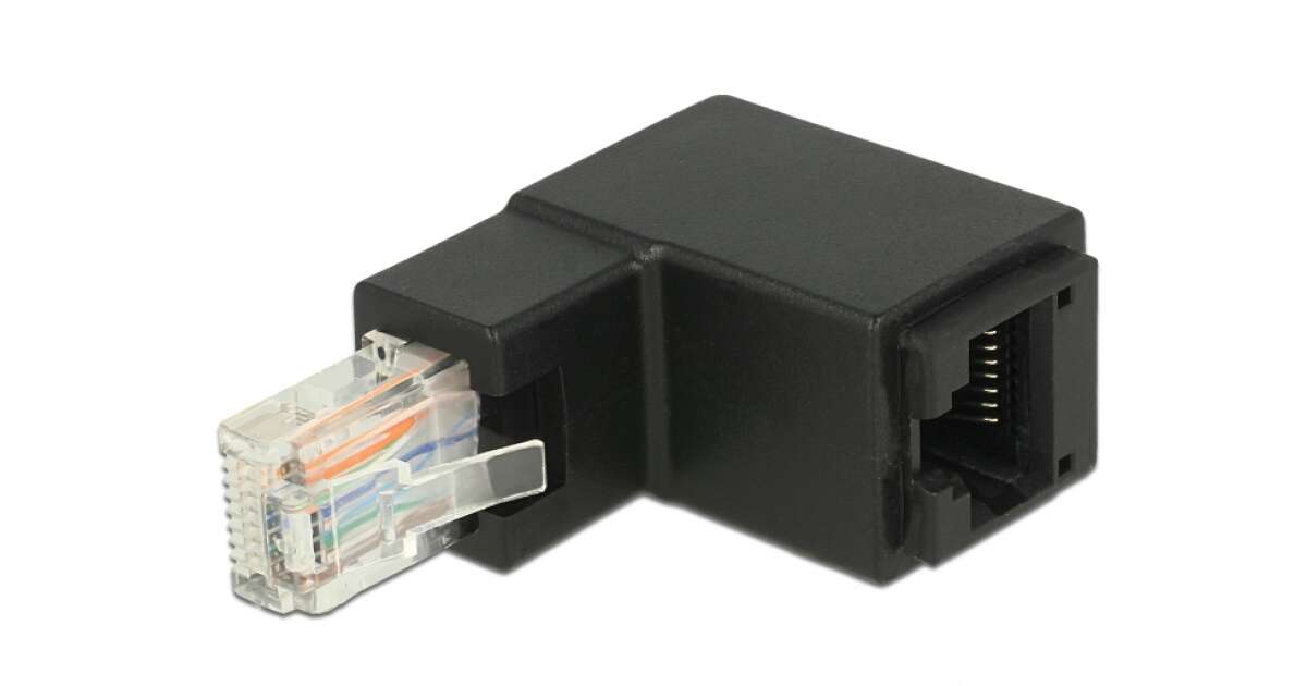 Delock Adapter RJ45 male L-shaped > RJ45 female Cat.6 UTP | Pepita.com