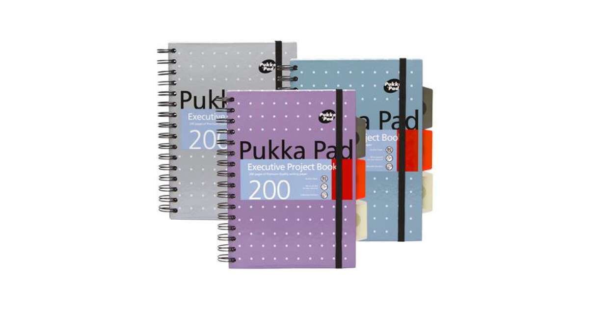 Spirálfüzet, A5, vonalas, 100 lap, PUKKA PAD Metallic Project Book ...