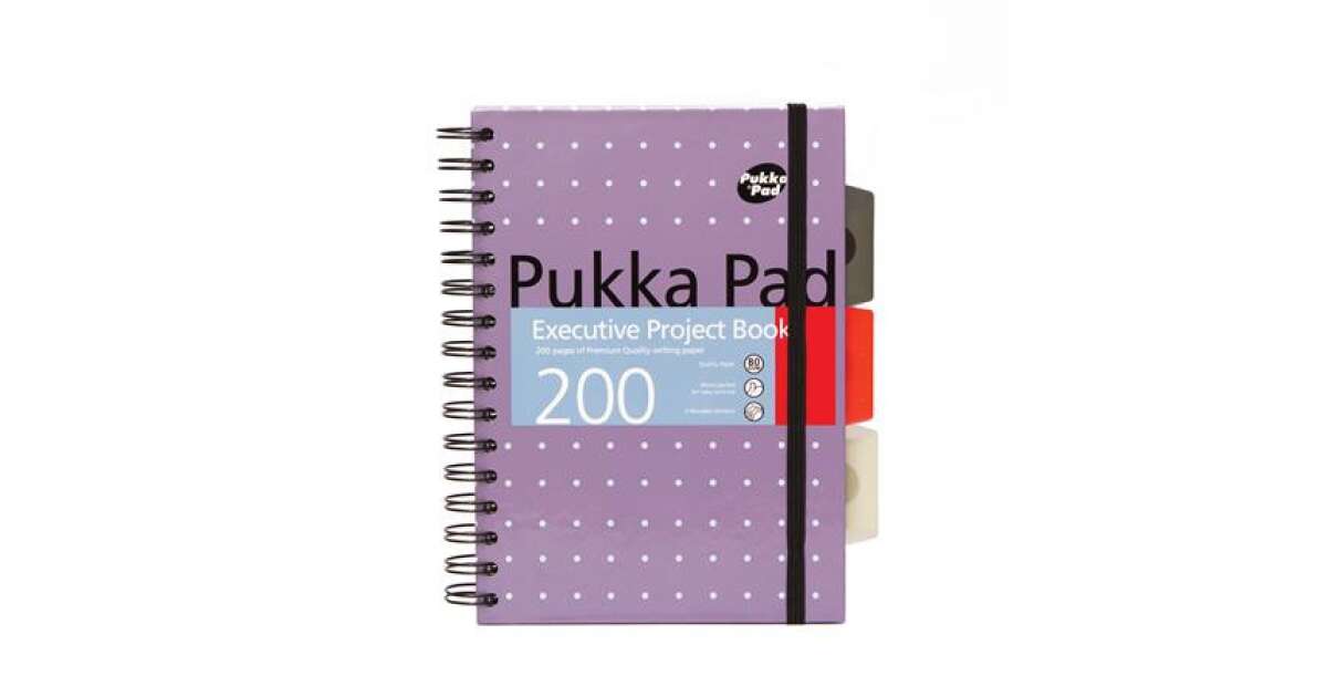 Spirálfüzet, A5, vonalas, 100 lap, PUKKA PAD "Metallic Project Book ...