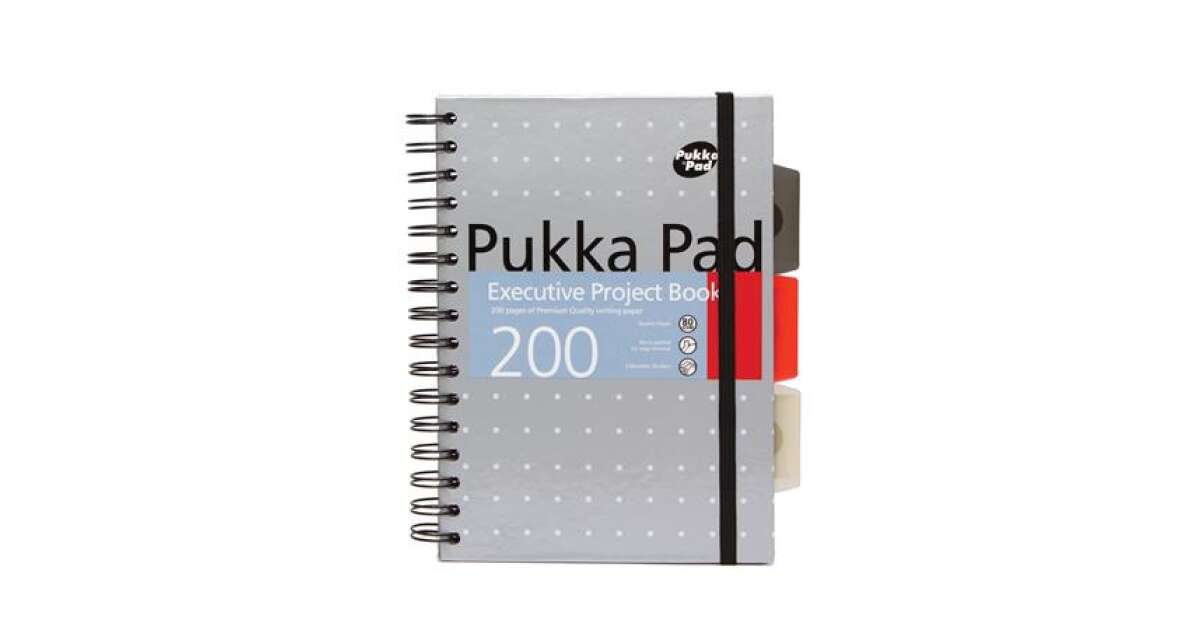 Spirálfüzet, A5, vonalas, 100 lap, PUKKA PAD Metallic Project Book ...