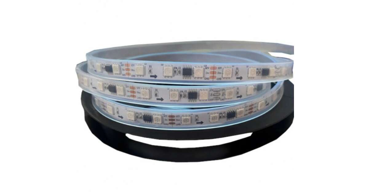 5 méter LEDmaster Prémium 60 LED/méteres 12 V-os digitális vízálló RGB ...