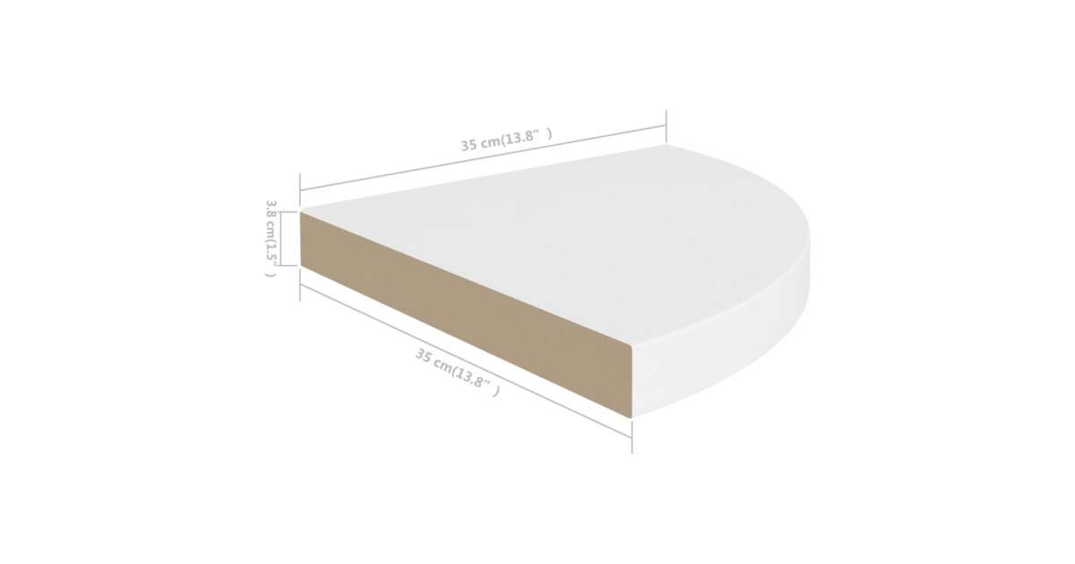 vidaXL 4 db magasfényű fehér MDF lebegő sarokpolc 35 x 35 x 3,8 cm ...