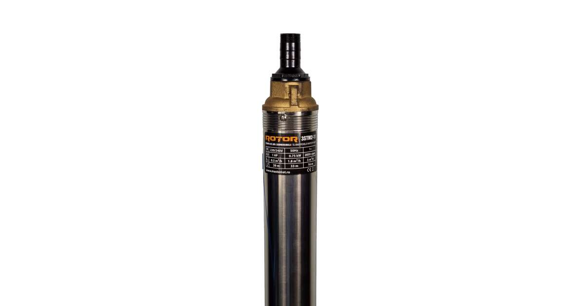Pompa submersibila Rotor 3stm2-11, 750W, Debit 3m³/h, Adancime 39m ...