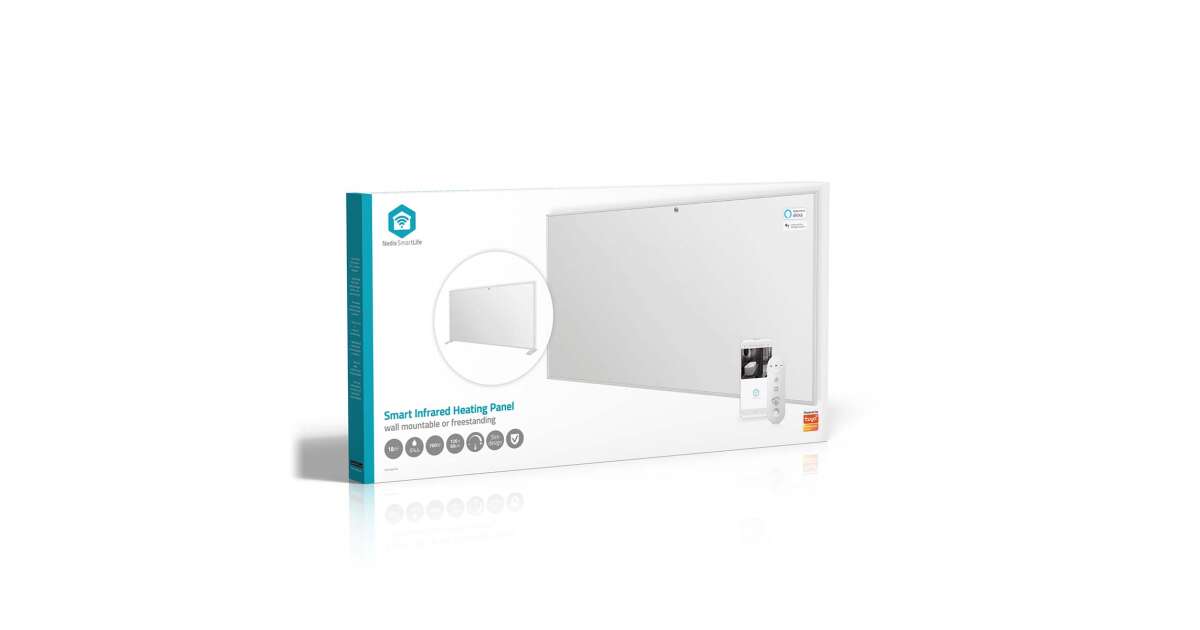 Nedis WIFI-s digitális infrapanel SmartLife Infravörös fűtőpanel 700 W Tuya app-pal| Állítható ...
