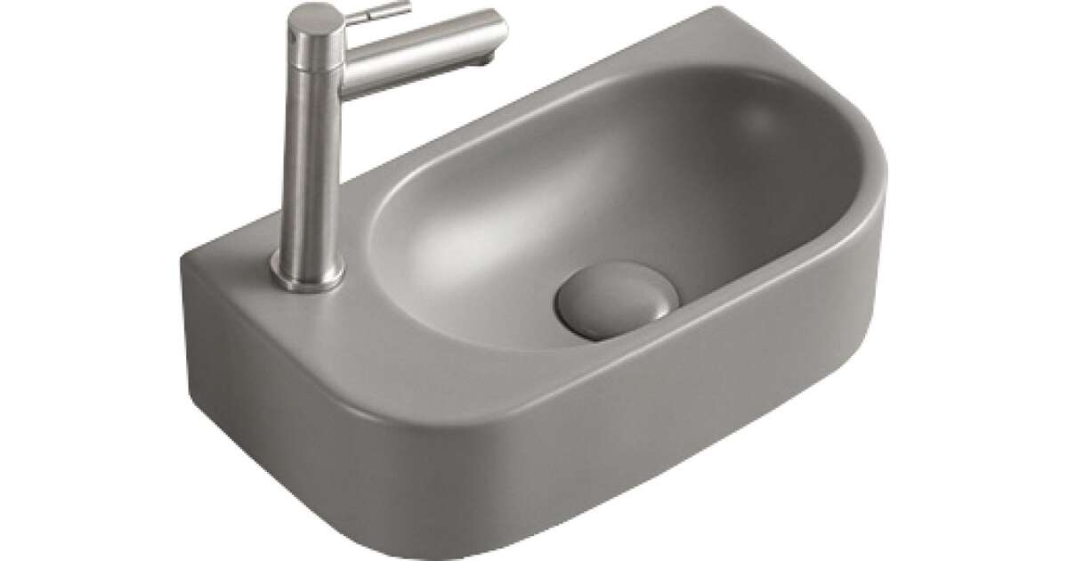 Mexen Viera Mosdó kagyló balos 40 x 21 cm, szürke mat - 21274061L Mosdó ...