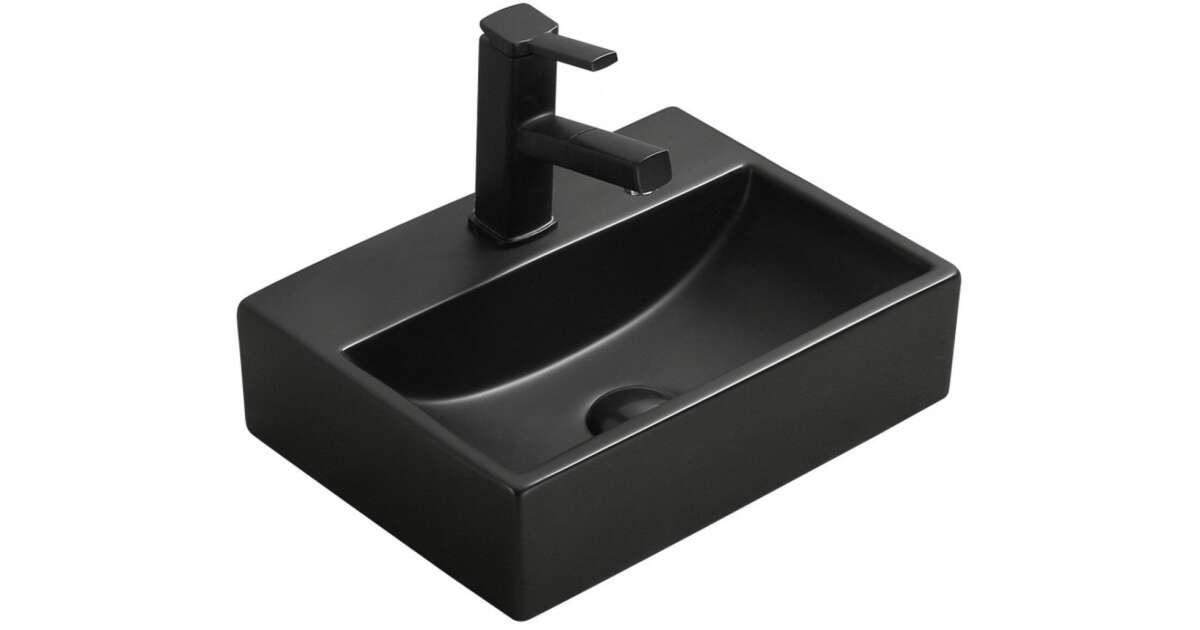 Mexen Mini Mosdó kagyló 40 x 30 cm, fekete mat - 21094085 Mosdó ...
