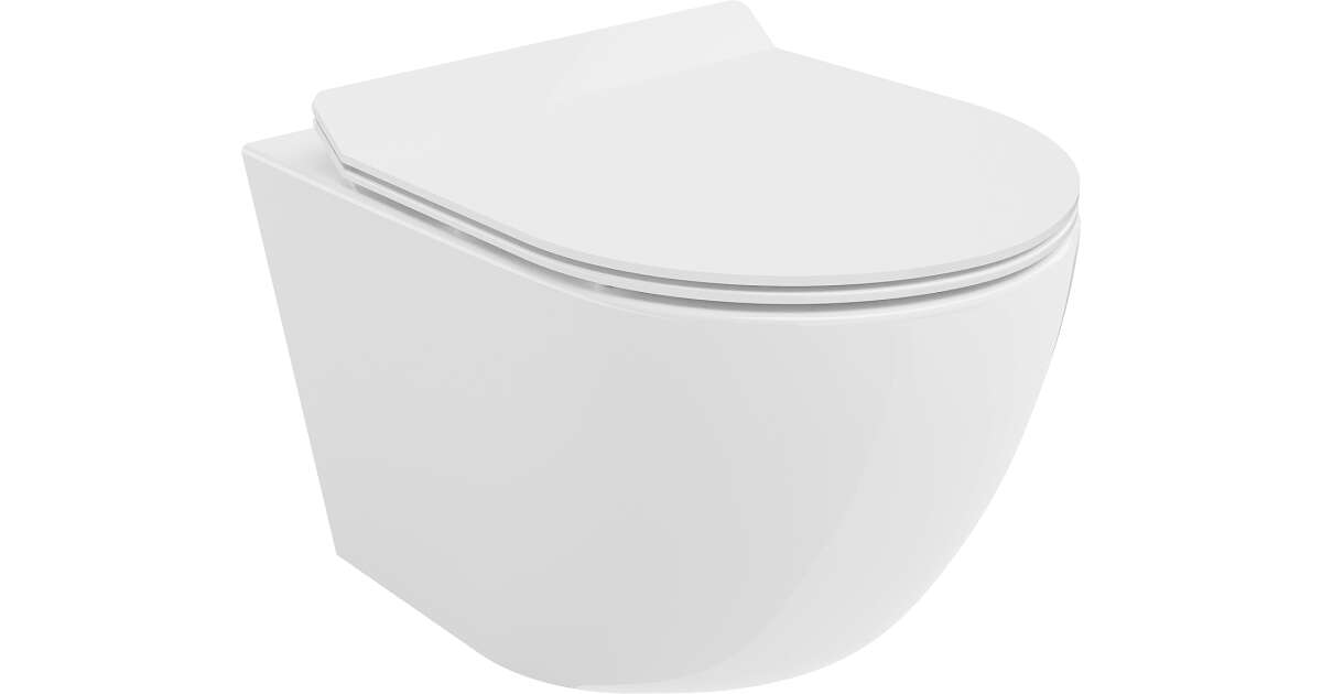 Mexen Lena Rimless Wall-Hung WC with Soft-Close Lid, Slim, Duroplast ...