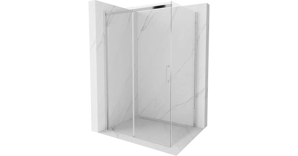 Mexen Omega Zuhanykabin Toló ajtóval 120 x 90 cm, átlátszó üveg, króm ...