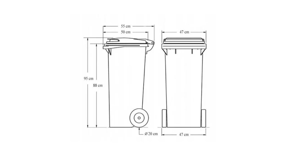 Coș de gunoi 120L negru | Pepita.com
