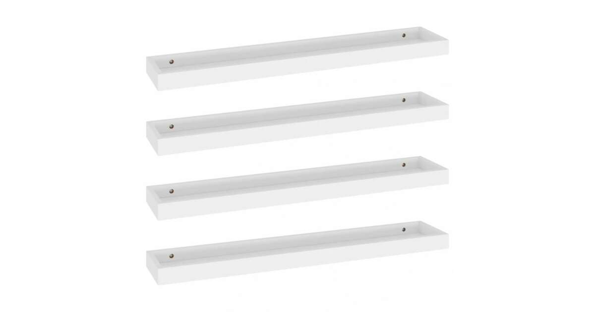4 darab fehér MDF Loggia fali polc 80 x 15 x 4 cm (330228) | Pepita.hu