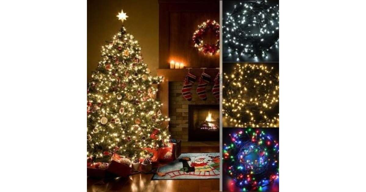 140 LED-es Karácsonyfa füzér 10m, Színes | Pepita.hu